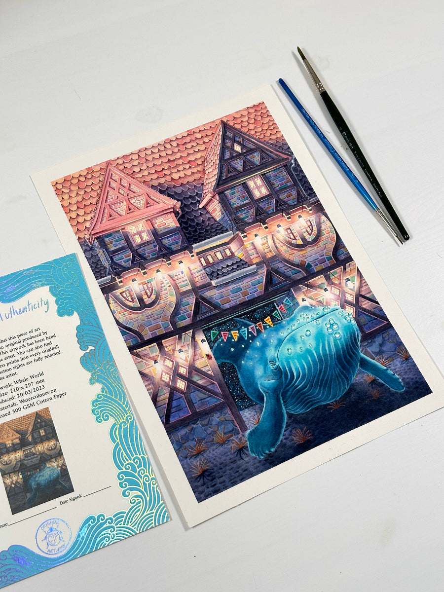 A4 Original Artwork - Whale World – Christopher Maxwell Art