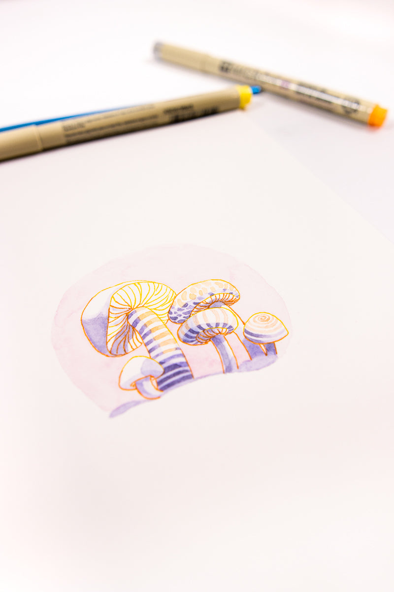 A5 Original 'Pattern Mushroom' Sketch – Christopher Maxwell Art A5 Original 'Pattern Mushroom' Sketch – Christopher Maxwell Art