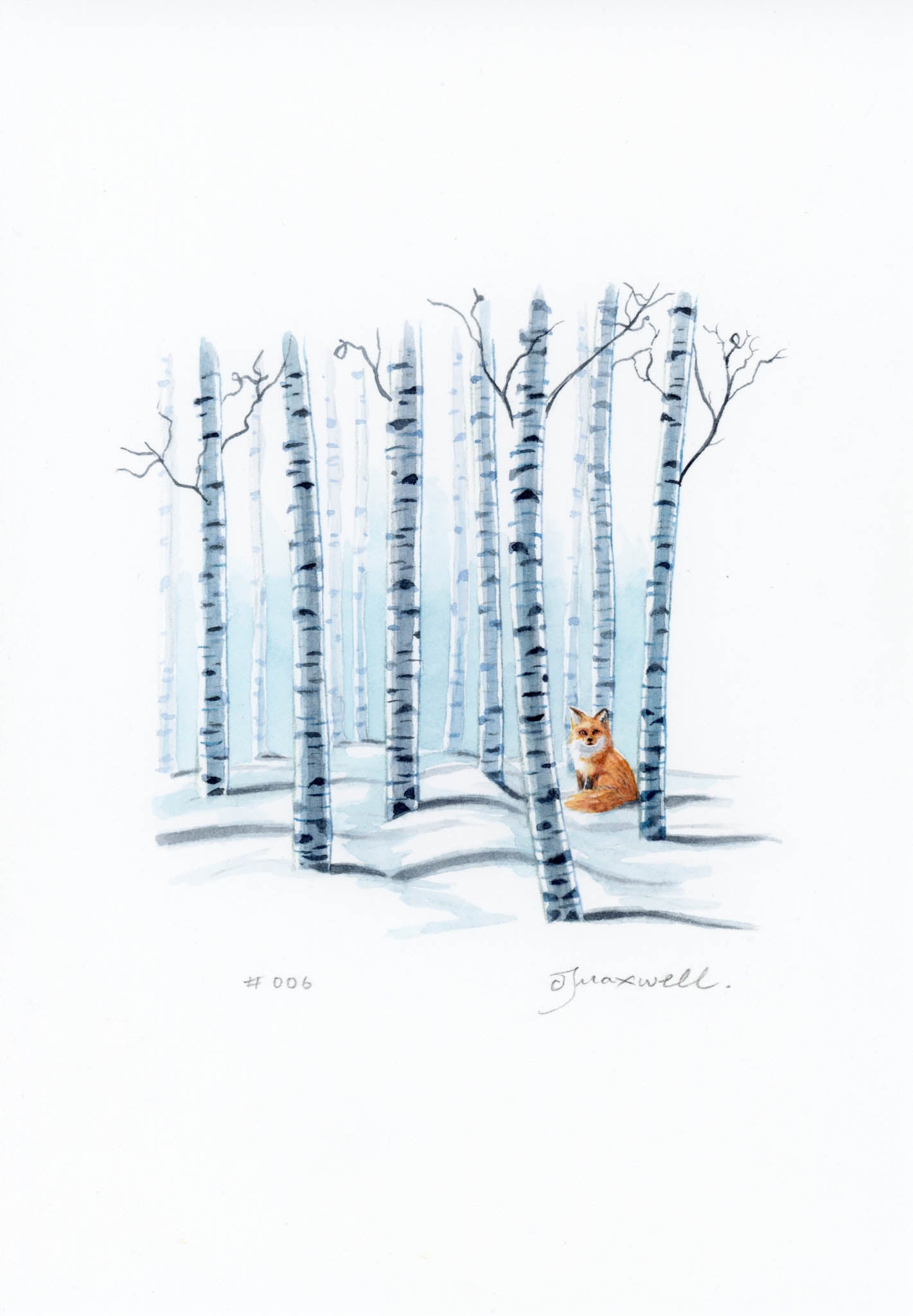A5 Original Spot Illustration - #6 Woodland Fox – Christopher Maxwell Art
