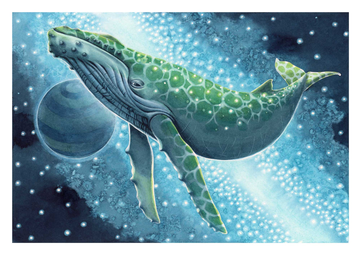 A4 Original Artwork - Celestial Whale – Christopher Maxwell Art