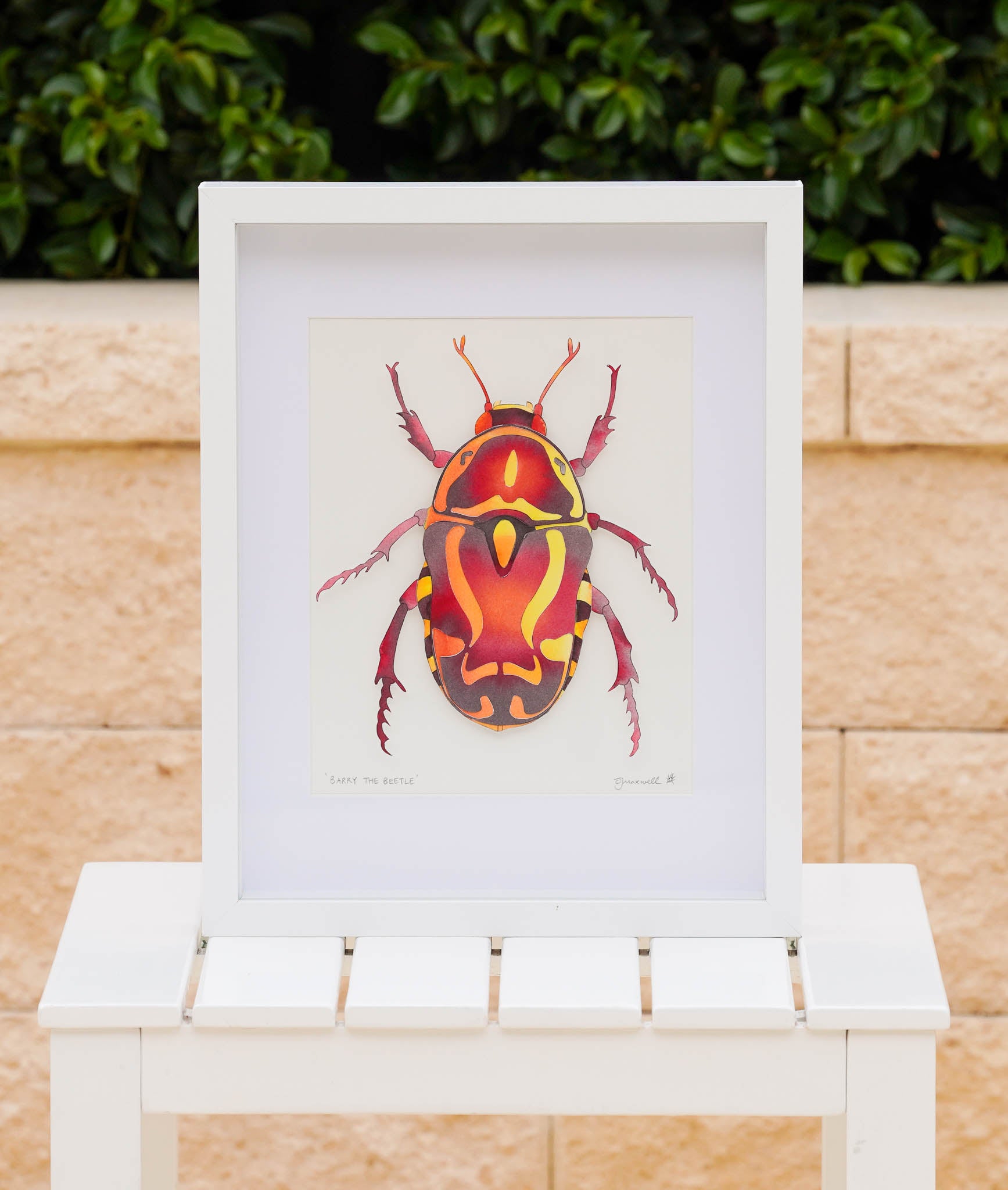 Framed Paper Sculpture - Barry The Beetle – Christopher Maxwell Art
